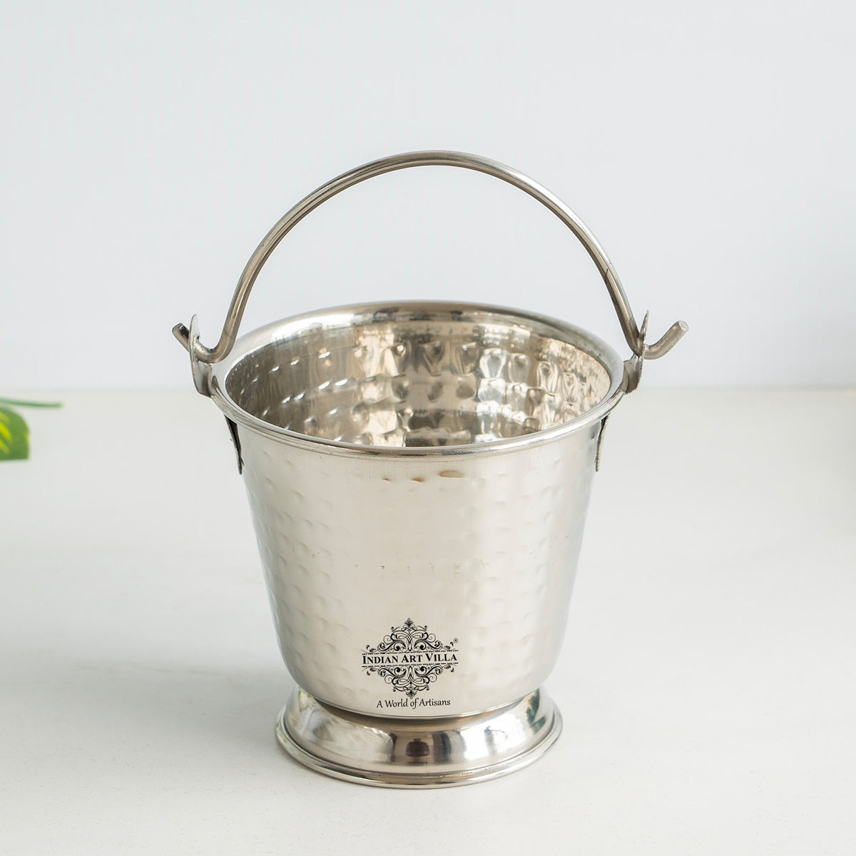 Buy Stainless Steel Hammered Bucket, Small Serving Bucket for Curry ...