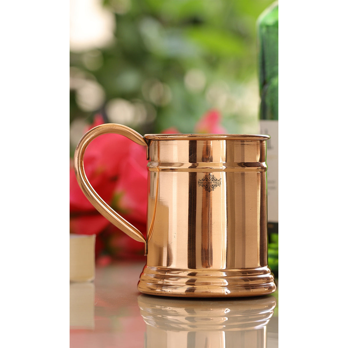 Buy Handcrafted Pure Copper Plain Design Big Mug Cup 600 ML with ...